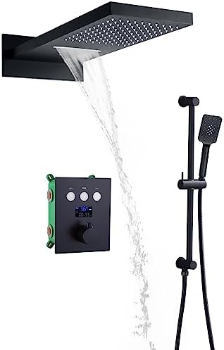 Digital Display Waterfall And Rain Shower System With Sliding Hand ...