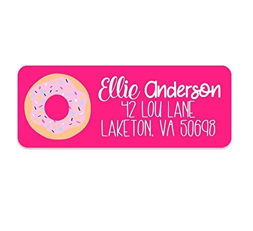 Amazon.com: Kids Donut Address Labels - Girls Address Labels - Donut ...