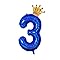 Amazon.com: 40 inch Navy Blue Crown Number 1 Balloons,Giant Large 1 ...