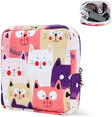 Amazon.com: Likesing Small Makeup Bag for Purse, Square Canvas Cosmetic ...