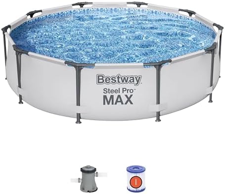 Bestway Steel Pro Frame Swimming Pool with Pump - 10 feet x 30 inch ...