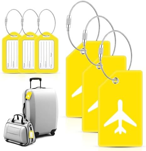 Luggage Tags, 6 Pcs Suitcase Tags, Travel Luggage Labels for Suitcase ...