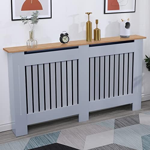 Radiator Cover Large, White Radiator Cover, Vertical Slatted Modern ...