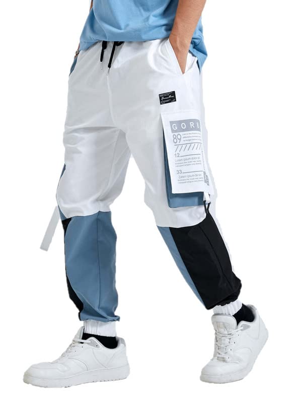 HVBK Men Regular Fit Mid Rise Track Pants (119-A-White_Small) : Amazon ...