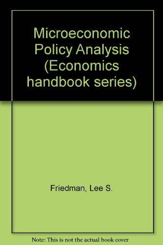 Microeconomic Policy Analysis: 9780070224087: Economics Books @ Amazon.com