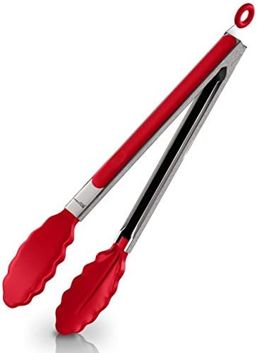 Kitchen Silicone Tongs 9 and 12 Inches | Stainless Steel Handle with ...