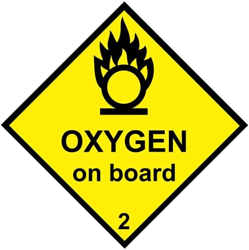 Chicbanners Oxygen on board symbol Warning Safety Sign Self Adhesive ...