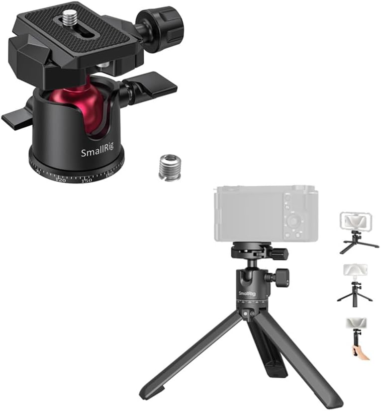 Amazon.com : Bundle: SmallRig Mini Ball Head BUT2665+SmallRig Portable ...