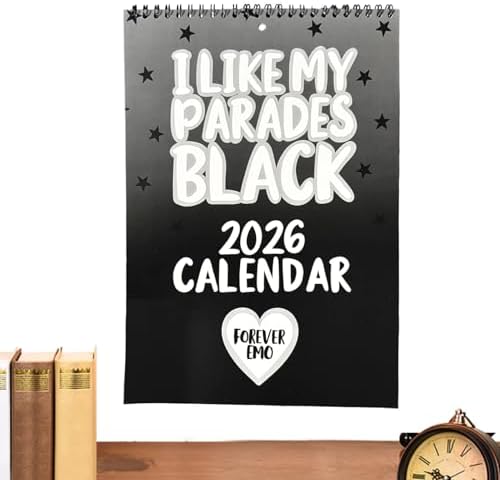 Yanayi Calendario 2026 - Agenda gótica negra - Calendario de pared ...