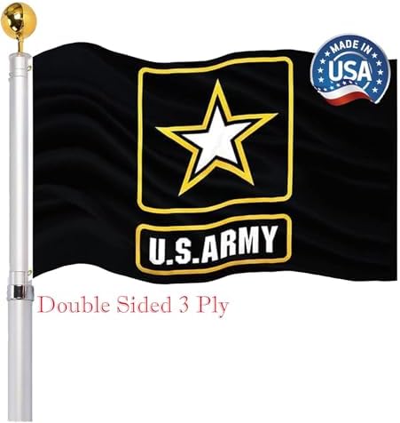 Amazon.com : US Army Flag 3x5 Outdoor Double Sided- Black Star Army ...