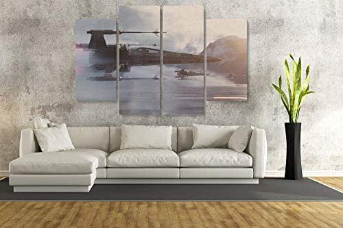 Amazon.com: X Wing Over Water Star Wars Canvas Wall Art Print Handmade ...