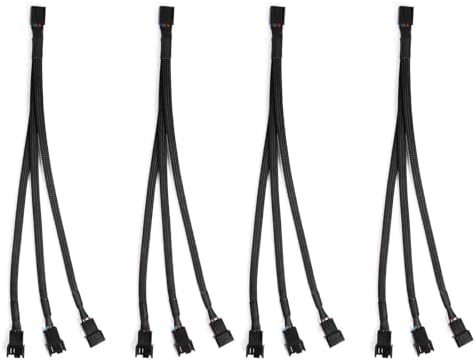 4-Pin PWM Fan Splitter Cable - 4-Pack Y Splitter Computer PC Power ...