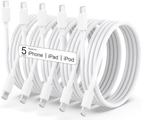 Amazon.com: USB C to Lightning Cable [Apple MFi Certified] 5 Pack 6/6/6 ...