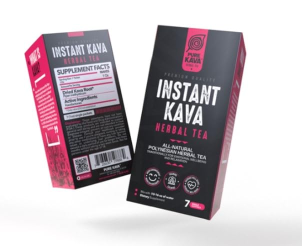 Amazon.com : Instant Kava Herbal Tea Pure Kava Powder, 7 oz, 7 packets ...