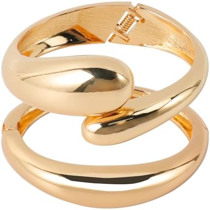 Amazon.com: 2 Pcs Chunky Gold Bangles Bracelets for Women, Big Gold Arm ...