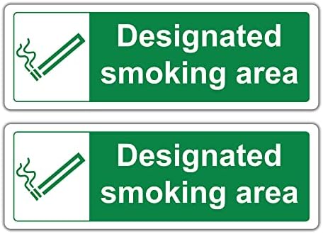Dam Words 2 x Designated Smoking Area Signs | Adherent Vinyl Smoking ...