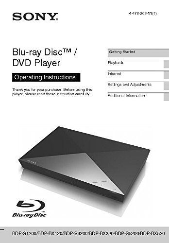 Instruction Manual for Sony BDP-BX320 Blu-ray Player Owners Manual ...