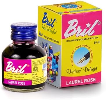 Bril Fountain Pen Ink (60 ML) | Laurel Rose Color | Free Flowing ...