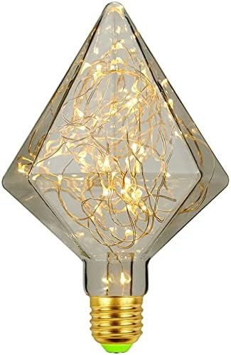 ASMSW Diamond Shaped Fairy Light Bulb with Copper Filament, LED Edison ...