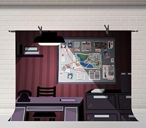 Amazon.com : FEASRT Detective Backdrop 7x5ft Cartoon Police Department ...