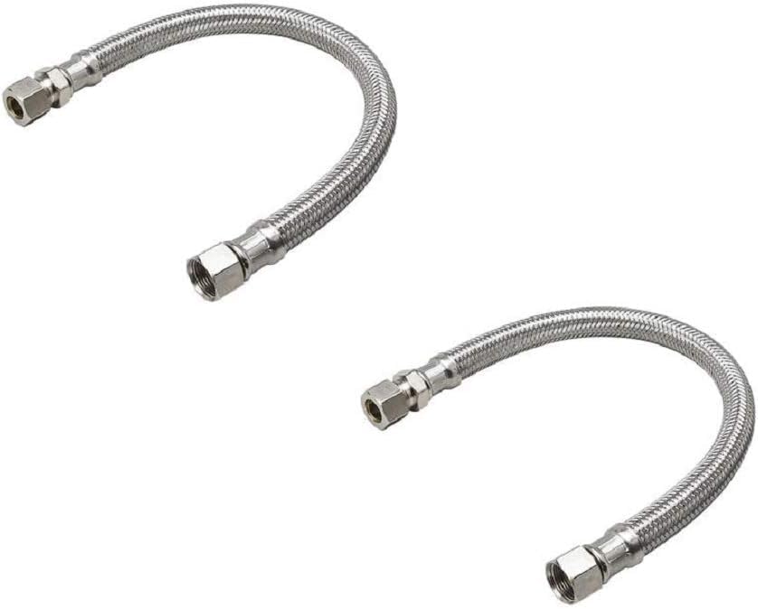 J-HVA Faucet Supply Lines Length 12" x G 3/8, 9/16 Female x 9/16 Male ...
