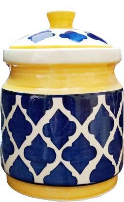 Buy SAWAN Shopping Mart Ceramic Martban Jars With Lid - 1100 ml, Blue ...