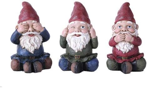 Amazon.com: Pacific Giftware See Hear Speak no Evil Gnomes Set of 3 ...