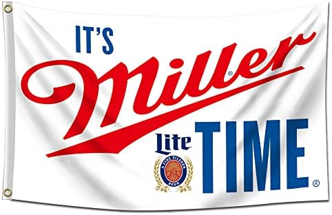 Amazon.com : Flag for Miller lite Flag Banner 3x5 Ft It's Miller Time ...