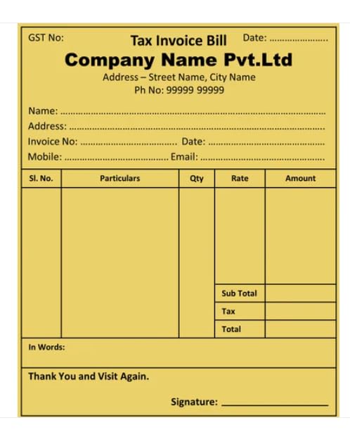 SMG Print World Bill Book Cash Memo Writing Note Pad for Businessman ...