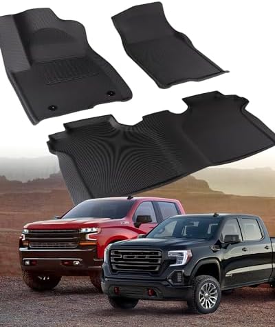 Amazon.com: COTAZA for Chevy Silverado Floor Mats 2019-2024 (1500 2500 ...