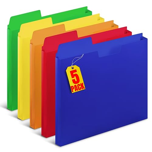Snapklik.com : 1InTheOffice Plastic File Jackets, Expanding File Folders