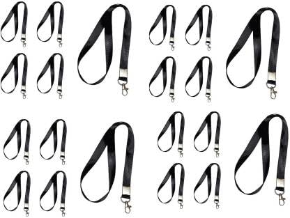 Us Creations Lanyards for ID Badges (Black) Comfortable Neck Straps ...