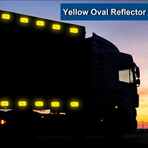 Snapklik.com : Smseace 10Pack Safety Reflectors Yellow Oval Reflector