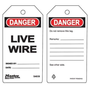 Master Lock S4039 Live Wire Safety TAG: Amazon.com: Industrial & Scientific