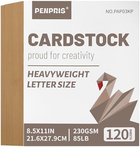 30 Sheets Brown Kraft Cardstock - 8.5'' x 11'' 92lb Cover Card Stock ...