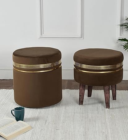 Platinum Wood CARFT Ottoman Stool for Living Room, Ottoman pouffes for ...