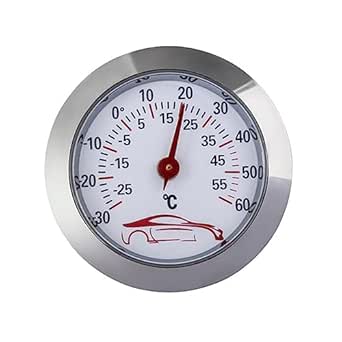 Car Thermometer 30 to 60℃ Embedded Temperature Testing Gauge Meter 43mm ...