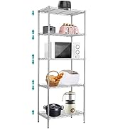 Amazon.com: Doredo 4 Tier Narrow Wire Shelving Unit, Adjustable Narrow ...