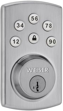 Weiser Powerbolt 2 Satin Chrome Keyless Entry Door Lock/Deadbolt Lock ...