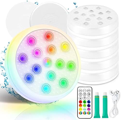 Amazon.com: LOFTEK Submersible LED Lights with Remote, 13 LED Pool ...