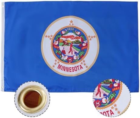 Amazon.com : WANSHUNDE Minnesota Flag 3x5 Outdoor Double Sided - Heavy ...