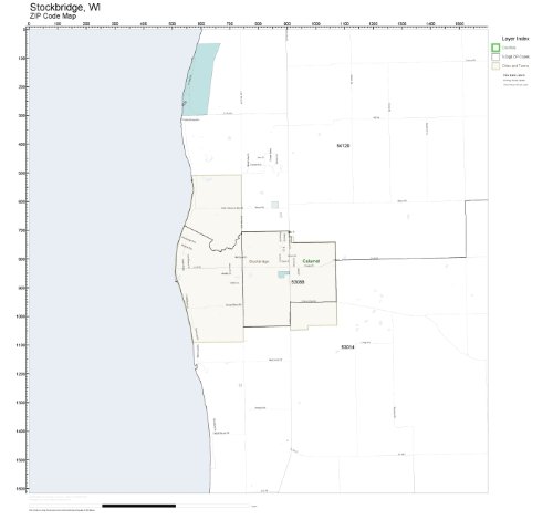 ZIP Code Wall Map of Stockbridge, WI ZIP Code Map Not Laminated: Amazon ...