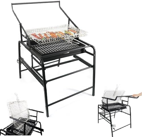 Amazon.com: Rotating Charcoal Grills, Portable Flip Grill BBQ Grill ...
