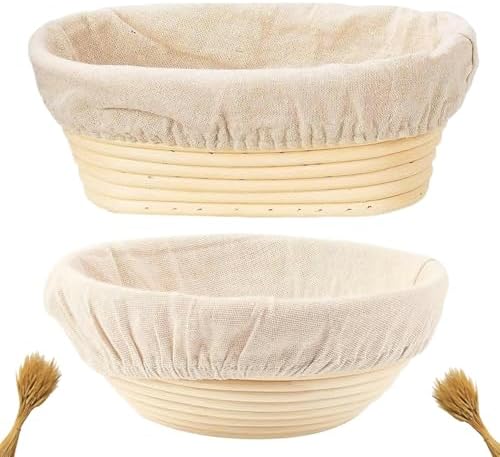 Amazon.com: Jeensley Banneton Bread Proofing Basket with Brochure Set ...