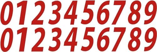 Amazon.com: Red Vinyl Numbers Stickers 0-9 (2 of Each Number, 20 Total ...
