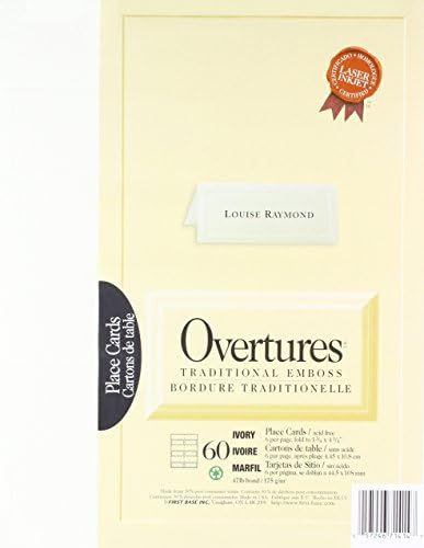 St. James Overtures Traditional Emboss Ivory Place Cards, Pack of 60 ...