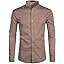 PARKLEES Men's Grandad Collar Smart Dress Shirt Slim Fit Long Sleeve ...