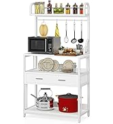 Amazon.com - Tribesigns 5-Tier Kitchen Bakers Rack with Hutch ...
