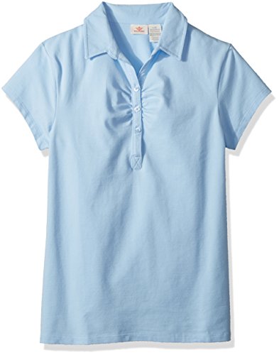 Dockers Girls' Uniform Short Sleeve Lace Polo,Light Blue,XLarge(16.5-18 ...