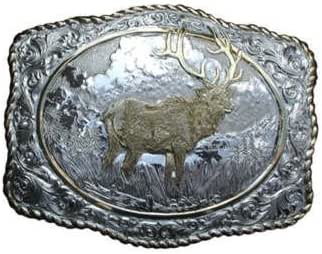 Amazon.com: Crumrine Silver & Gold Elk Buckle : Clothing, Shoes & Jewelry
